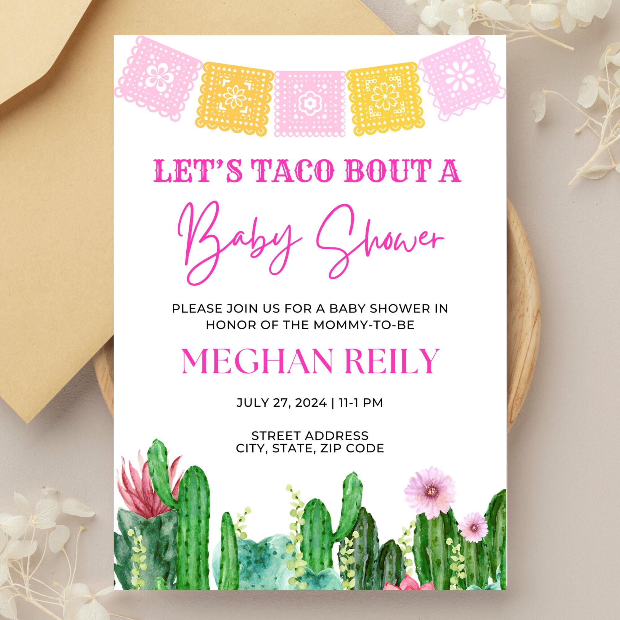 Taco Bout a Baby Shower Invitation, Baby Shower Invitation, Mexican ...