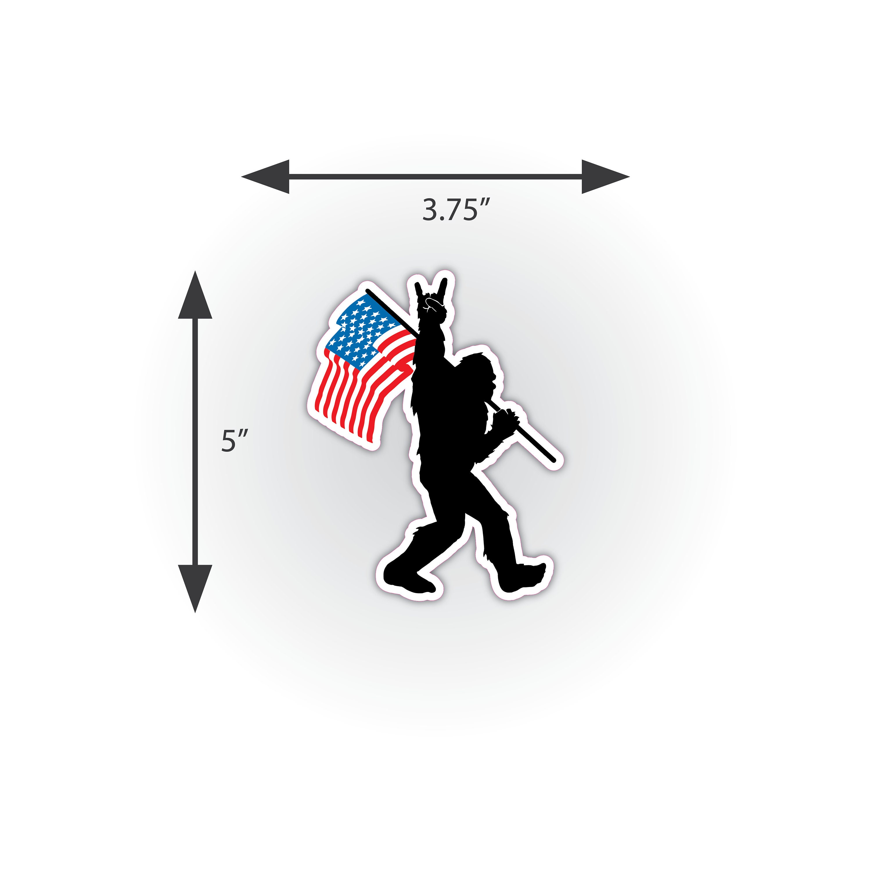 Big Foot Sticker Patriotic Sasquatch Stickers American Flag - Etsy