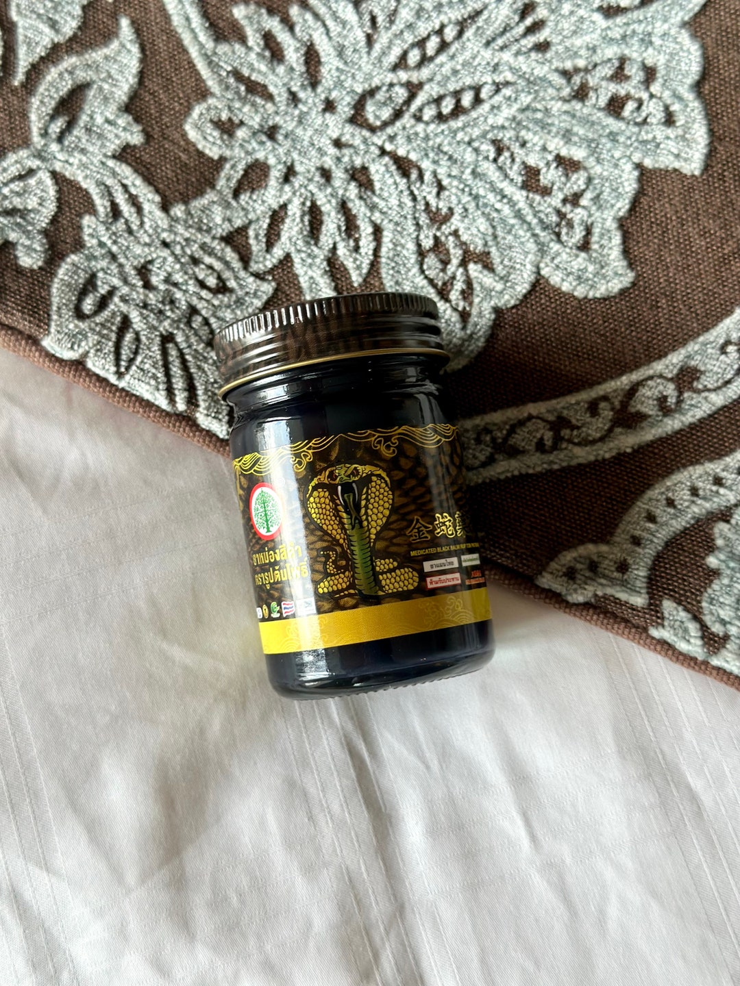 Thai Original Medicate Black Balm Ointment Golden Snake Phothong Brand ...