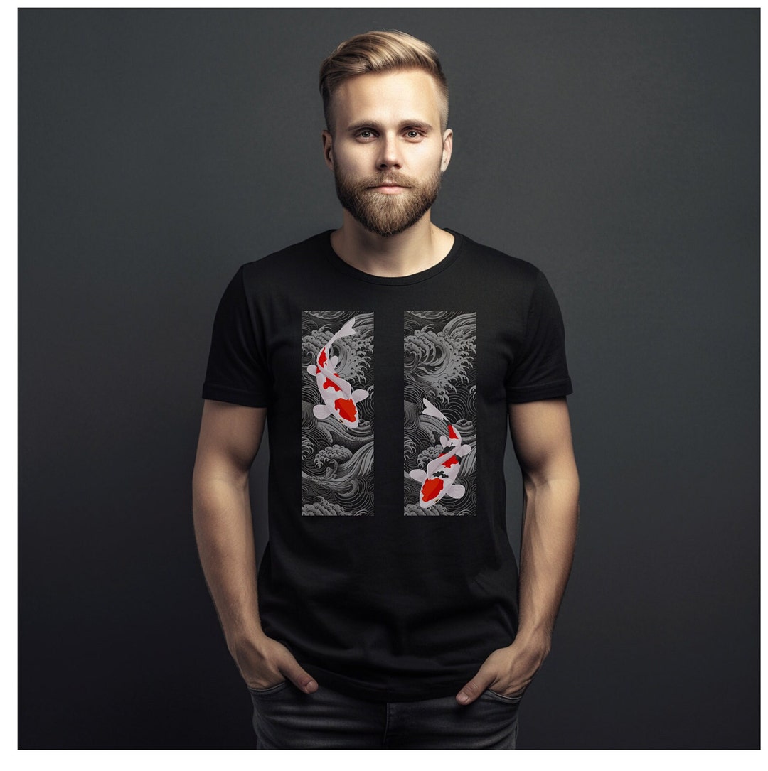 Koi Fish Shirt Japanese Street Wear Koi Tshirt Graphic Tee - Etsy