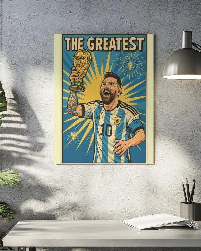 Lionel Messi World Cup Comic Book Poster, Argentina Soccer Print ...