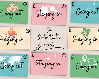 54 Solo Date Night Cards Treat Yourself on Valentines I A Year of ...
