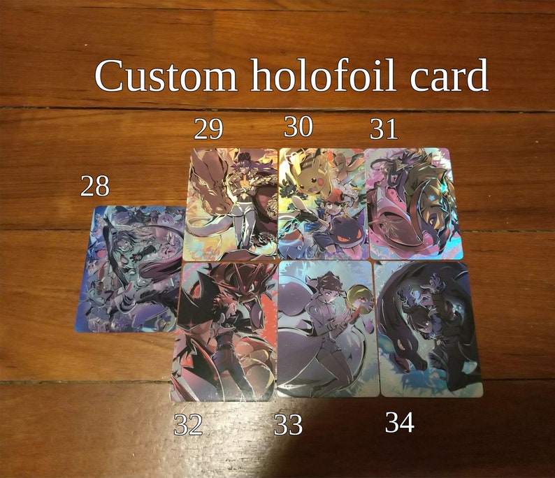 Custom Textured Holofoil Pokemon Trainer Cards and Identity V - Etsy