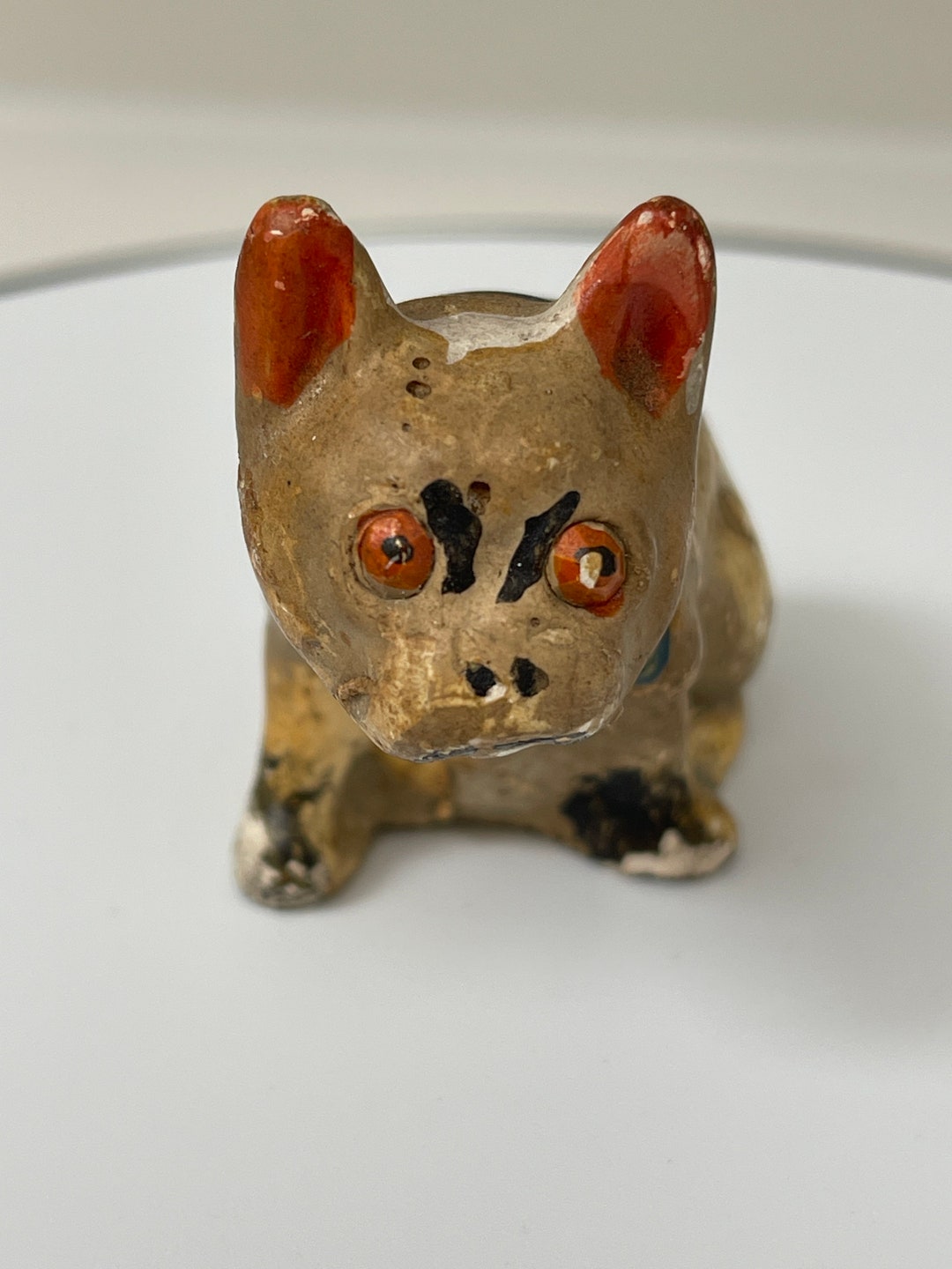 Vintage Chalkware Tiny Dog Hand Painted With an Adorable, Almost Grumpy ...