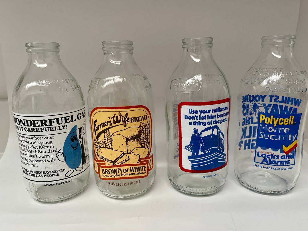Vintage Unigate Collectible Advertisement Milk Bottles 1980's ...