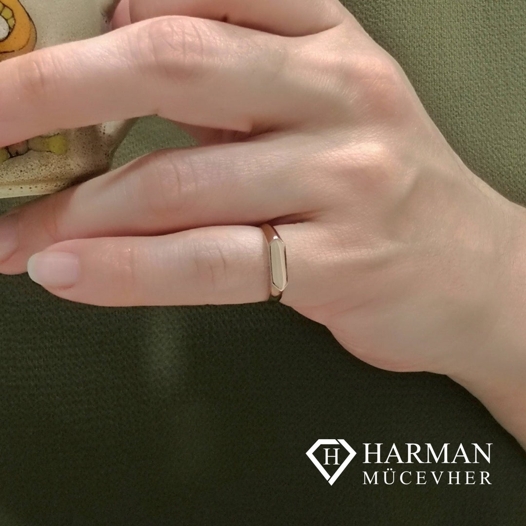 14 Carat Gold Design Ring, Minimal Ring, Women's Ring, Gift Ring, Gold ...