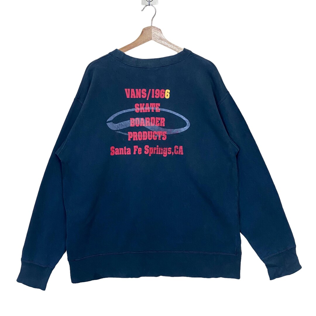 RARE!! Vintage Vans Skate Boarder Product Big Logo Crewneck Vans ...
