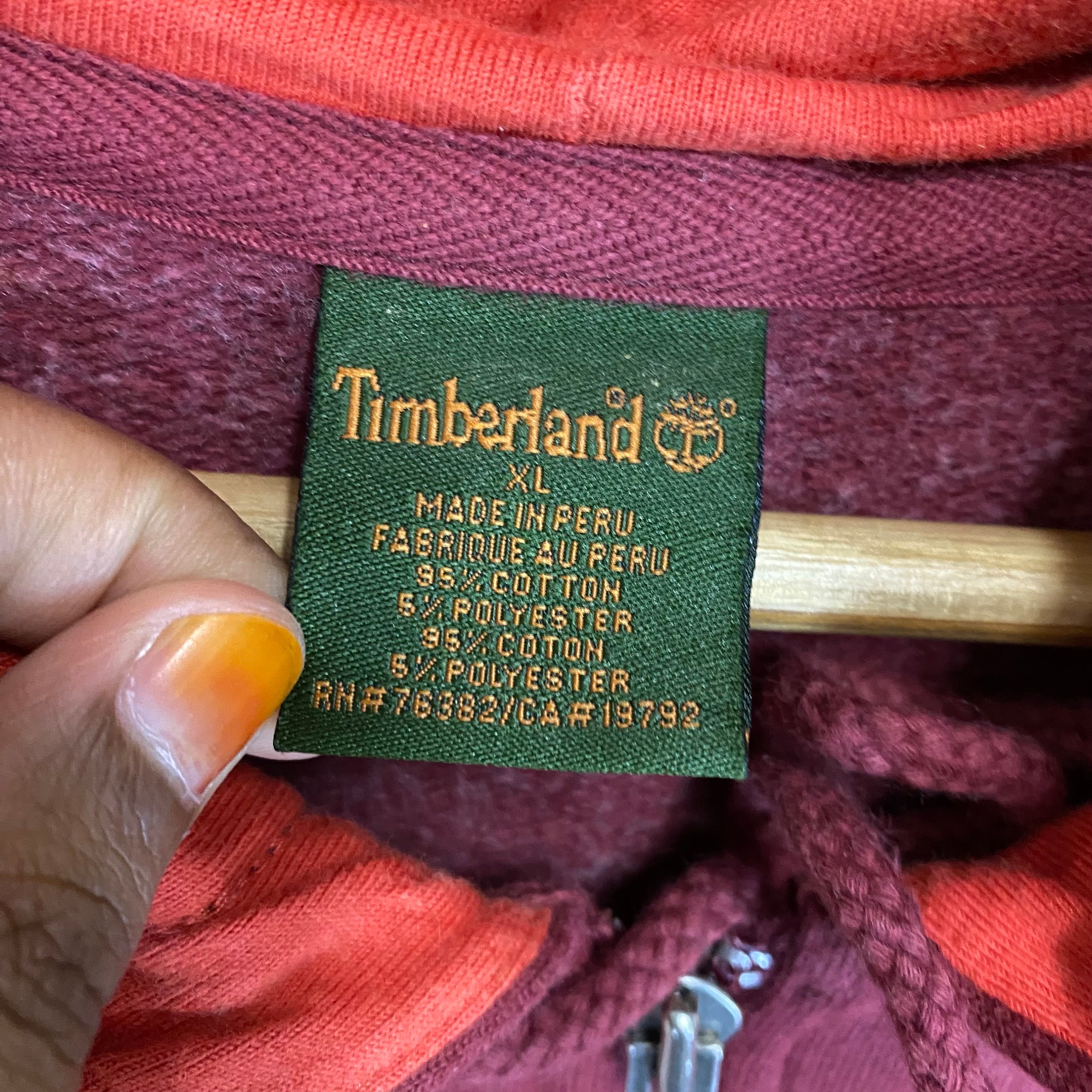 RARE!! Vintage 90s Timberland Big Logo Zipper Hoodies Timberland ...