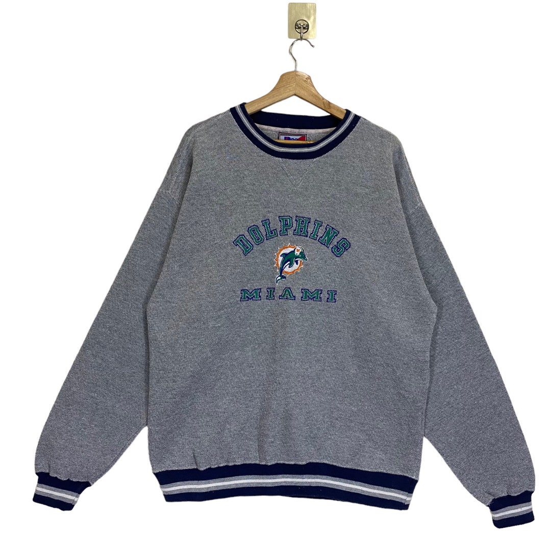 RARE Vintage 90s NFL Miami Dolphins Big Logo Crewneck Sweatshirt Miami ...
