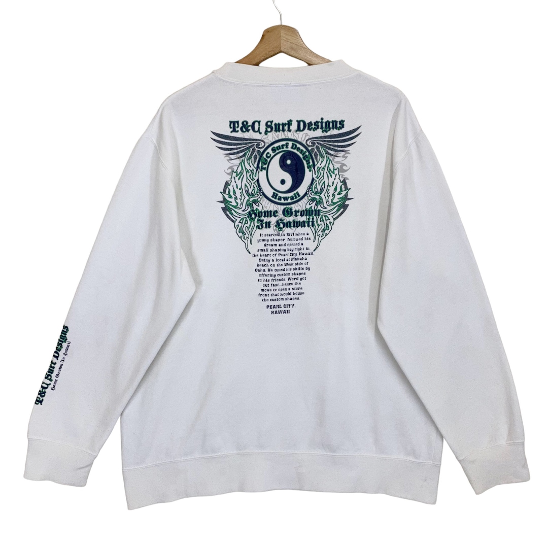 Vintage Tnc Hawaii Surf Design Big Logo Crewneck Sweatshirt Tnc Sweater ...