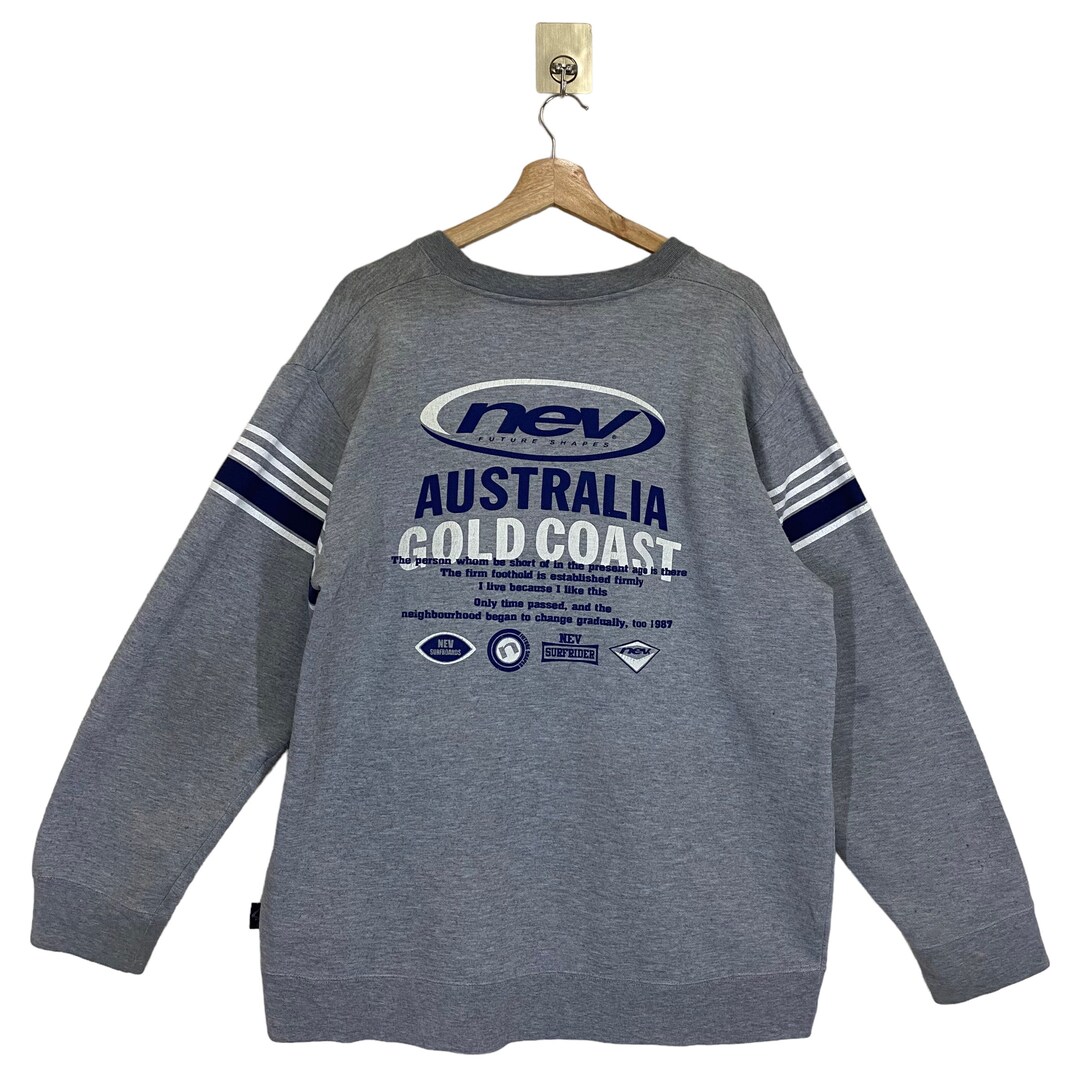 RARE!! Vintage Nev Gold Coast Australia Crewneck Sweatshirt Nev Surf ...