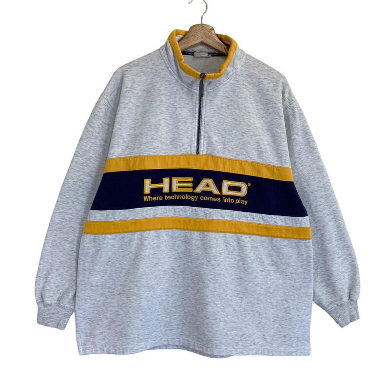 RARE!! Vintage Head Halfzip Sweatshirt Head Sweater Head Big Logo ...
