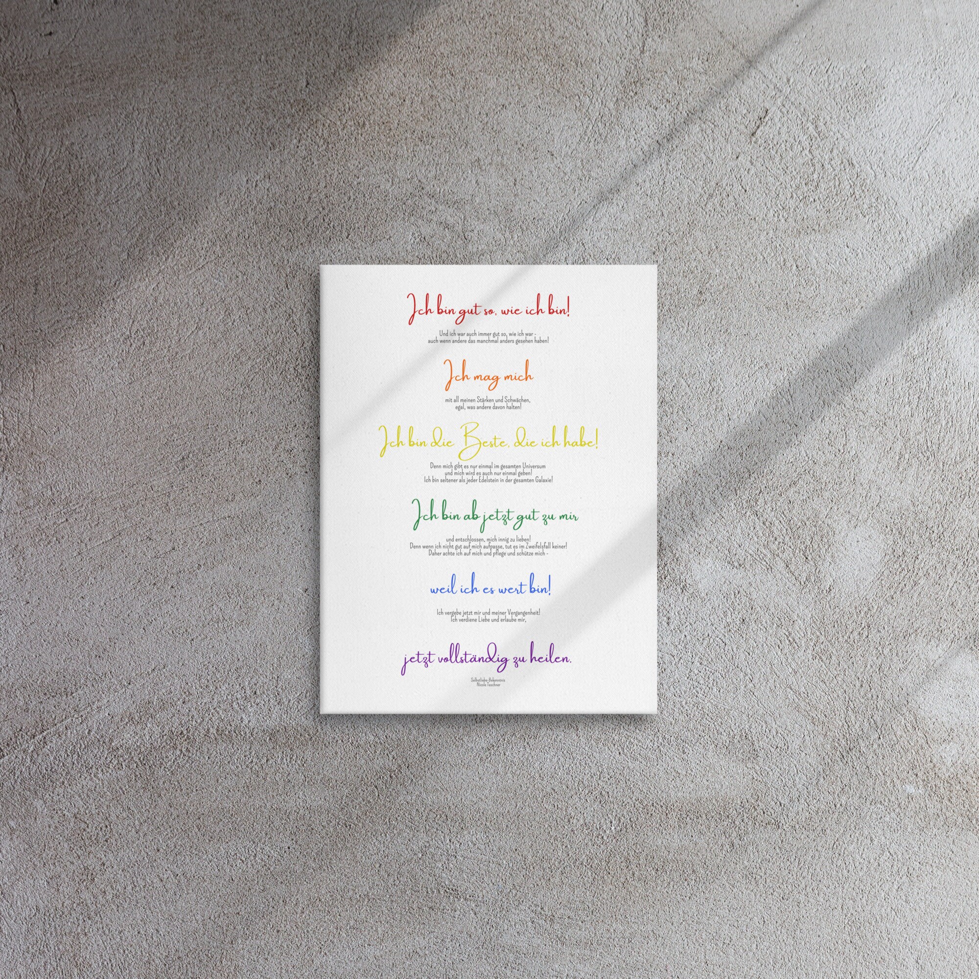 Self-love Confession on Thin Canvas, Rainbow - Etsy