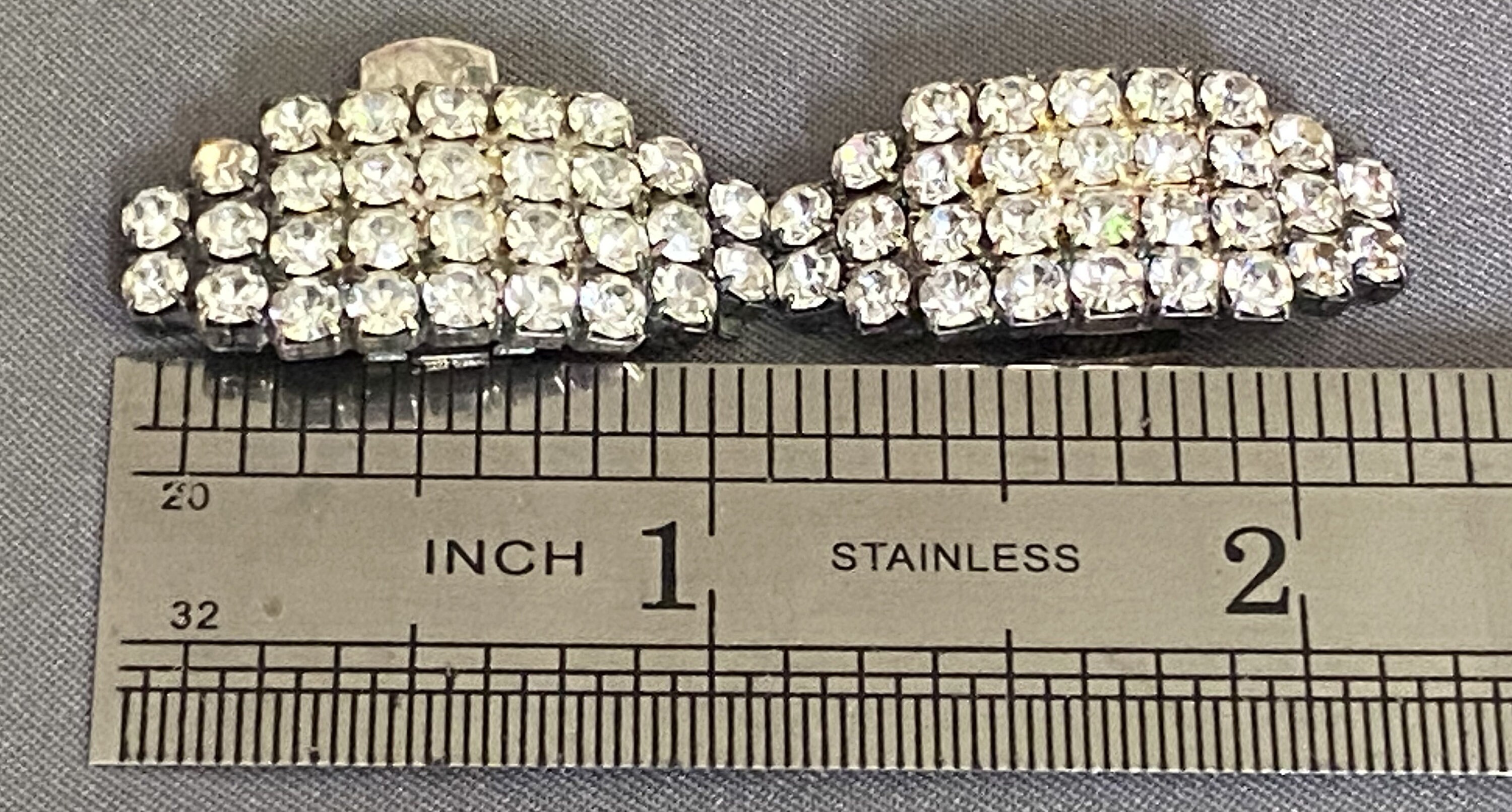 Antique Rhinestone Fur Clips PAIR Art Deco Period 1930s - Etsy