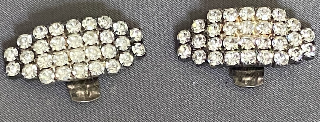 Antique Rhinestone Fur Clips PAIR Art Deco Period 1930s - Etsy
