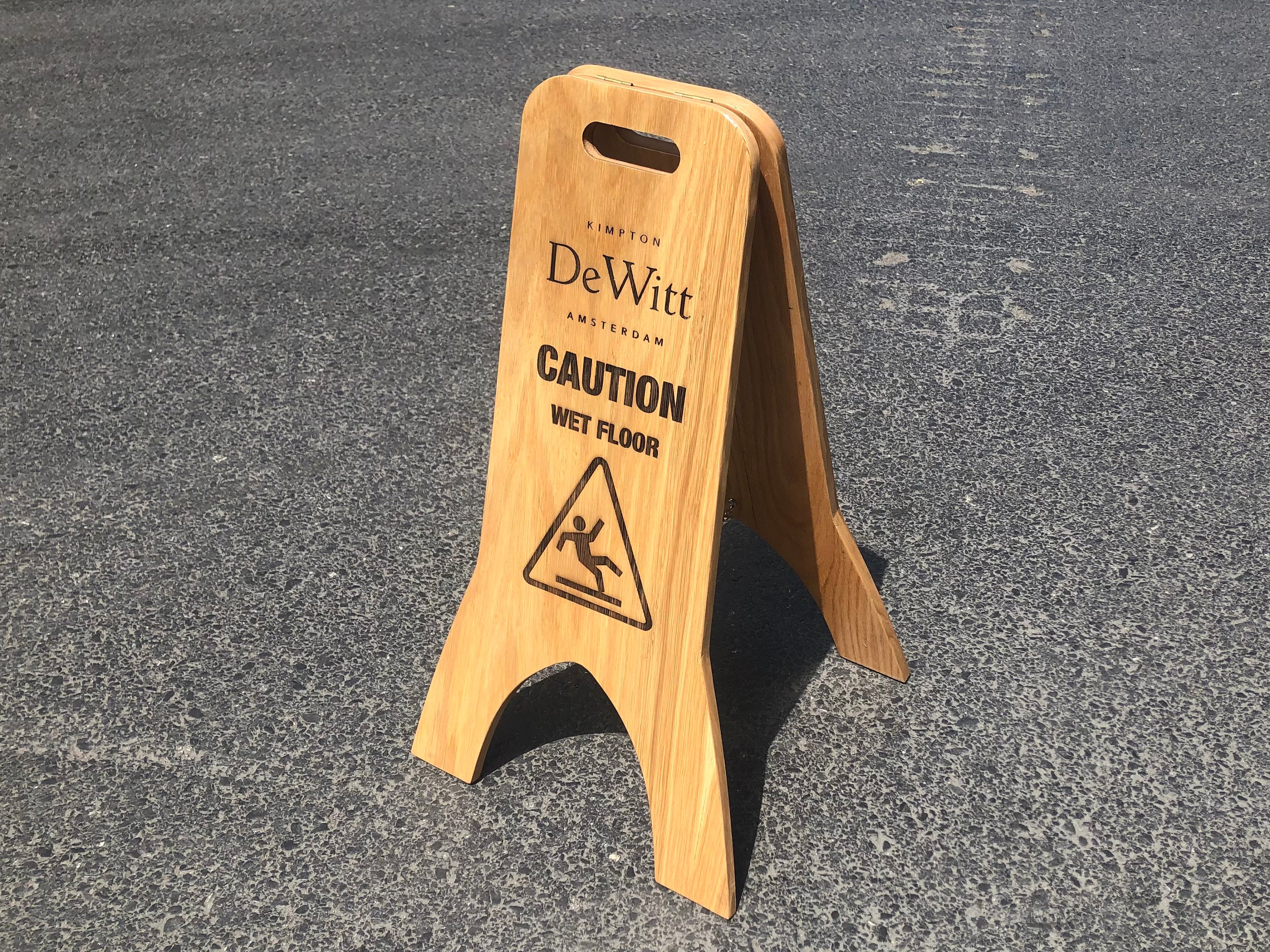 Caution Wet Floor Wood Sign - Business Safety Sign - Wet Floor Warning ...