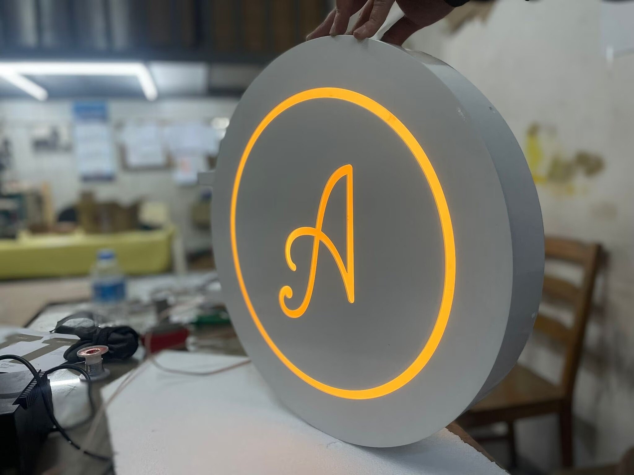 Illuminated Round Blade Sign: Custom Double Sided Lightbox - Etsy