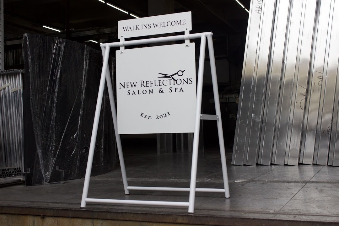 Sidewalk Sign With Header , A Type Frame Board, Pavement Signage, for ...