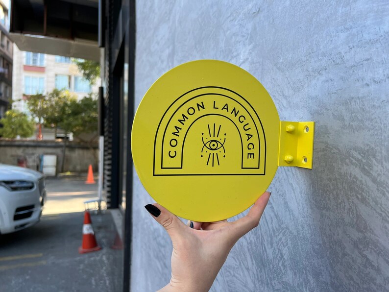 Custom Round Blade Sign Wall Hanging Shop Sign Storefront Blade Sign ...