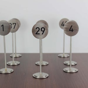 Stainless Steel Table Numbers - Reception Table Numbers - Elegant Table ...