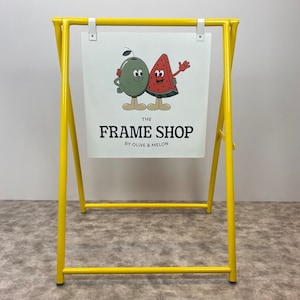 Sandwich Sign - Double Sided Folding Sidewalk Sign - Metal A Type Frame ...