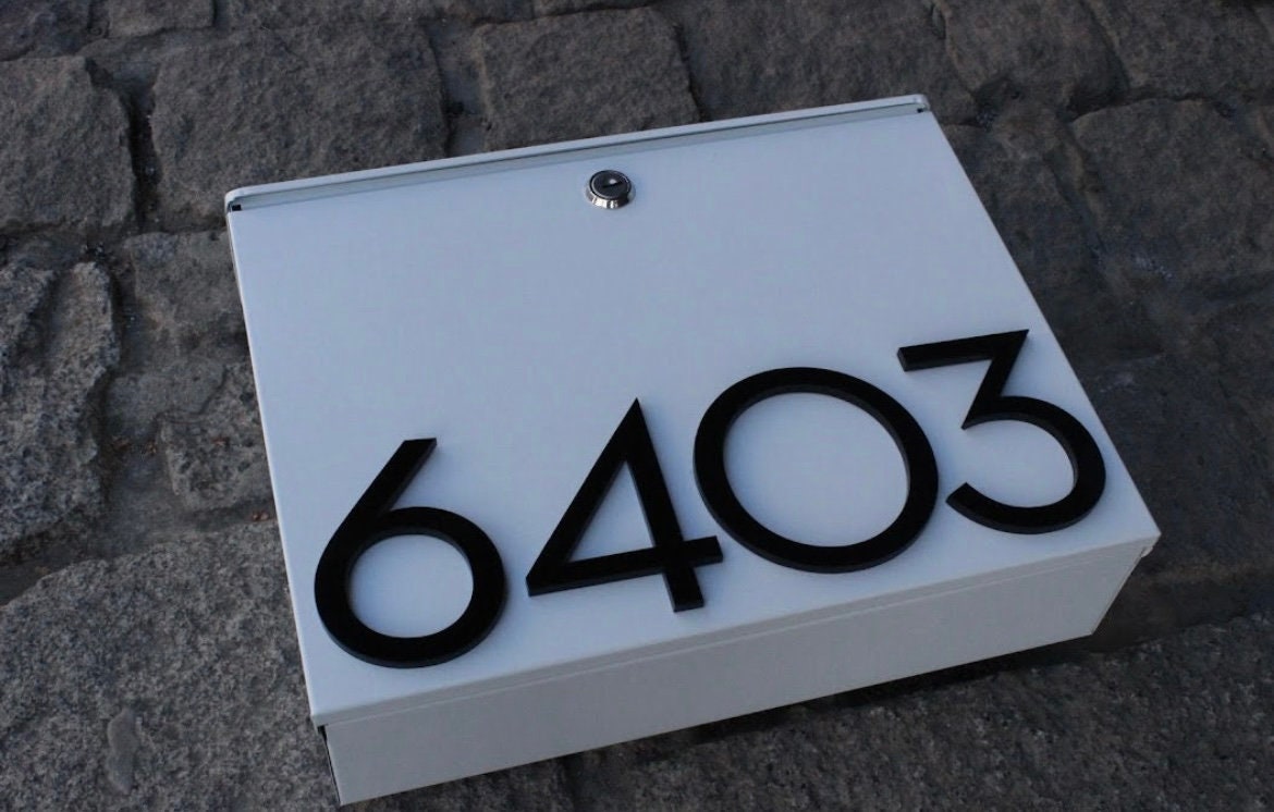 House Numbers Mailbox Wall Mounted Letterbox Name Plate for Postbox ...