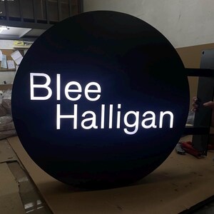 Custom LED Blade Sign for Business - Outdoor Illuminated Cafe Wall ...