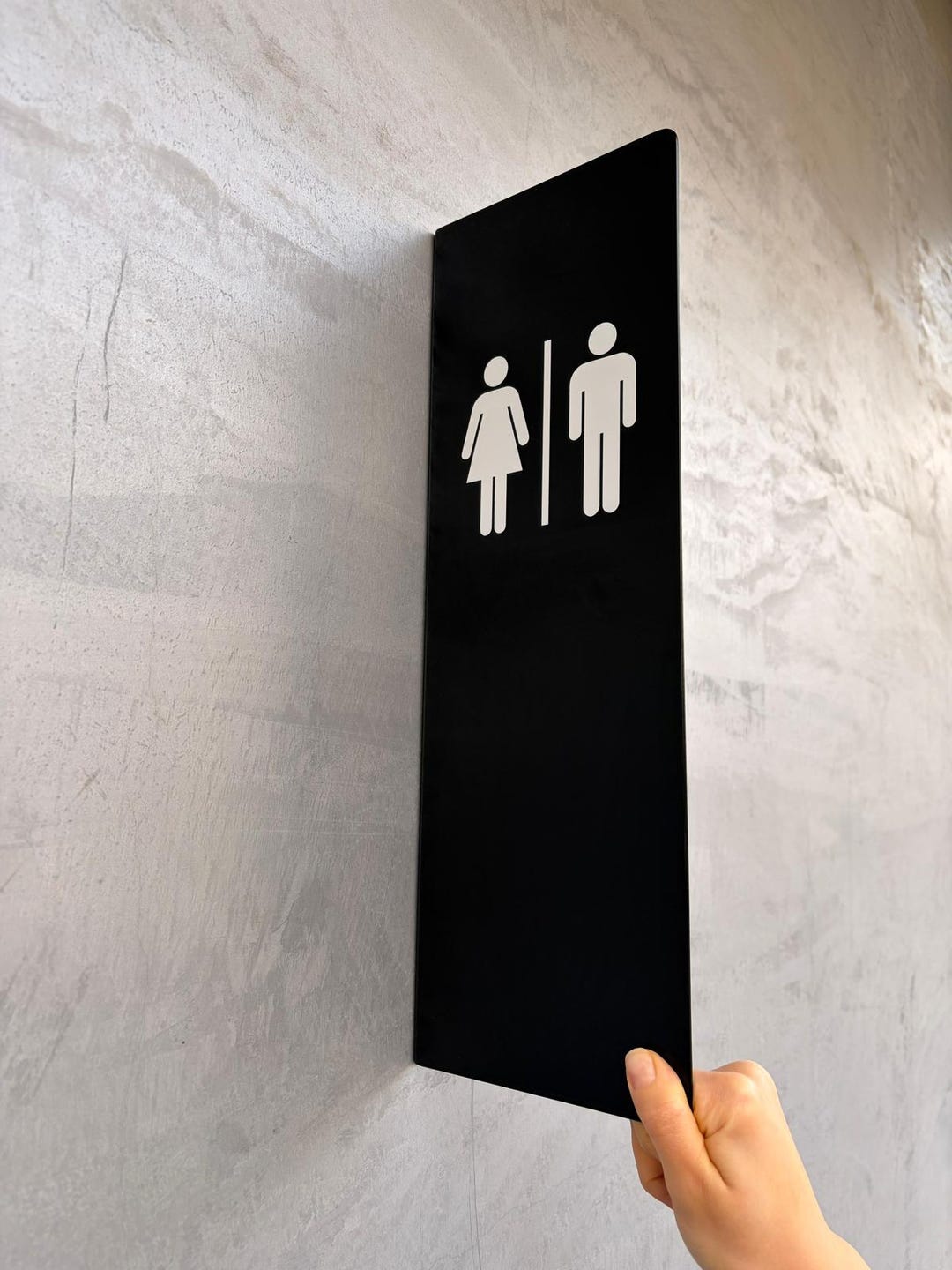 Modern Restroom Sign – Wall Mounted Toilet Icon Plaque for Cafes ...