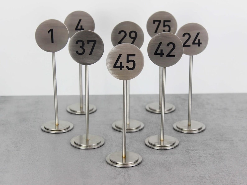 Stainless Steel Table Numbers Reception Table Numbers Elegant Table ...