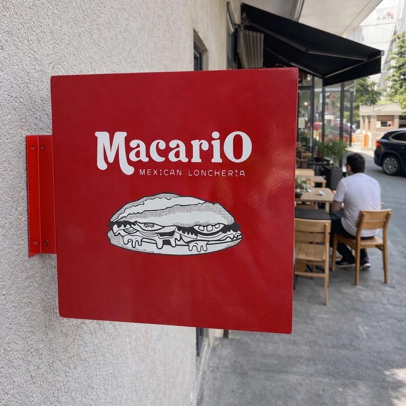 Custom Square Blade Sign for Business - Double Sided Storefront Logo ...