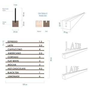 Interchangeable Letters on Wooden Rails- Wall Mounted Wooden Rails Menu ...