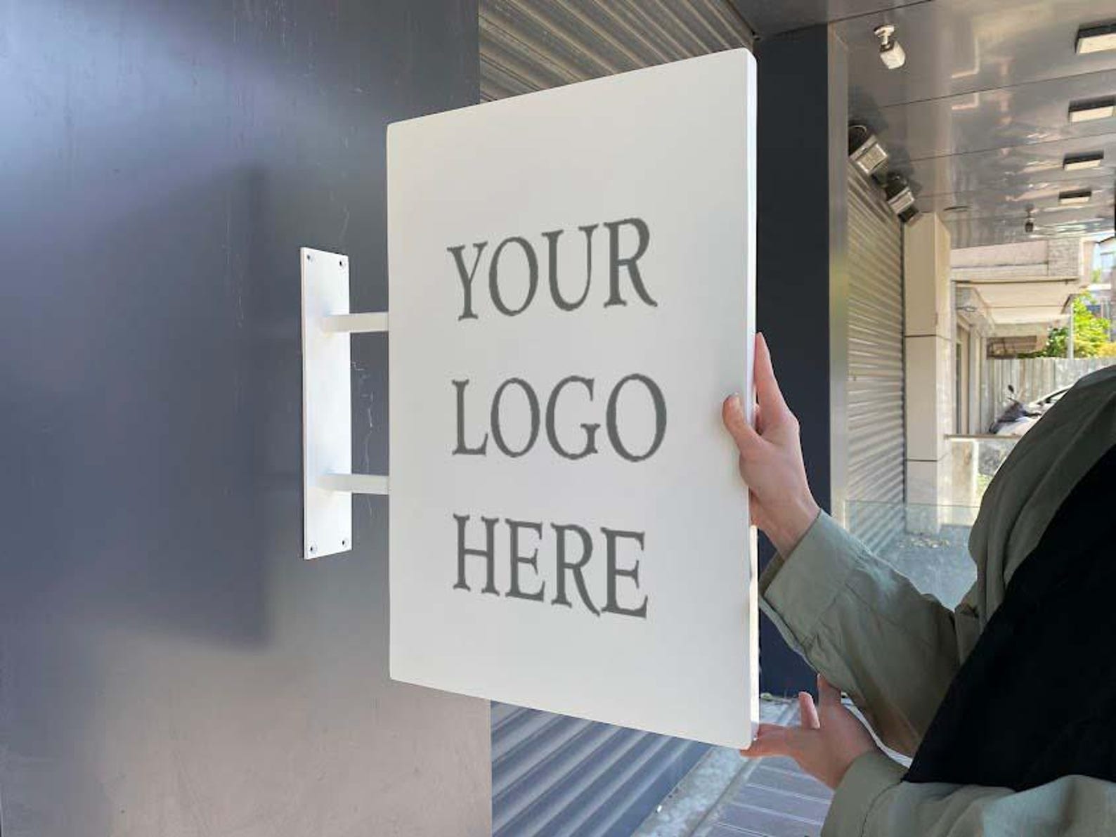Two Sided Rectangular Blade Sign - Custom Outdoor Wall Signage - Small ...