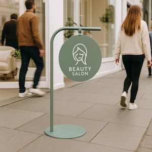 Customizable Round Sidewalk Sign: Double-sided Storefront Display - Etsy
