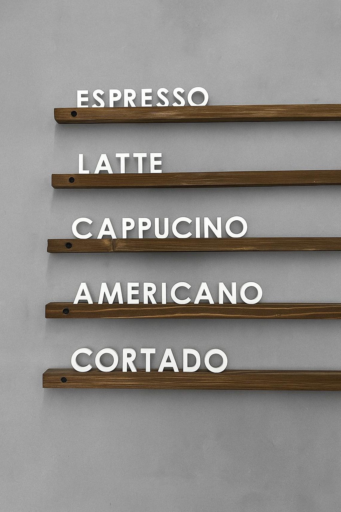 Handcrafted Wooden Menu Board With Interchangeable Letters - Cafe Sign ...