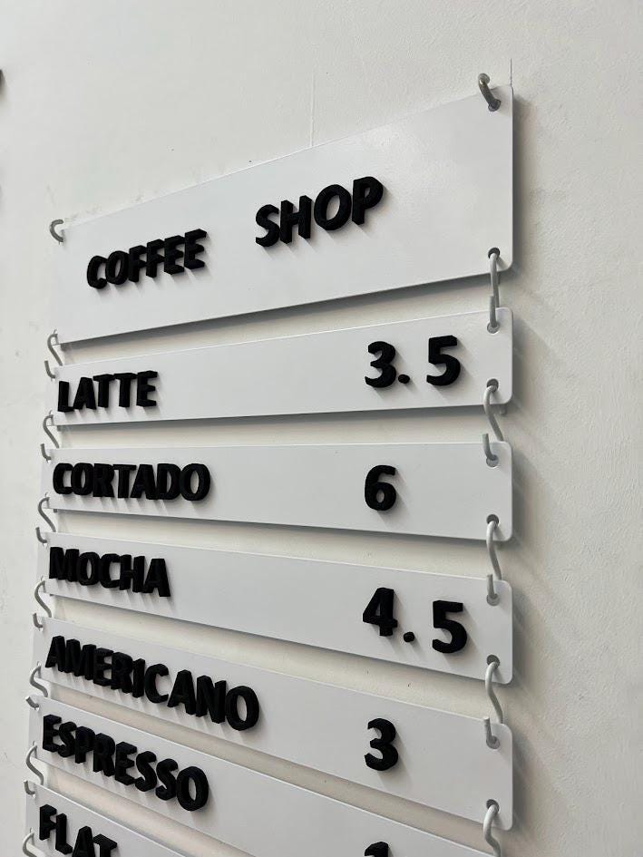 Wall Mounted Menu Board for Cafe & Restaurant - Interchangeable Letter ...