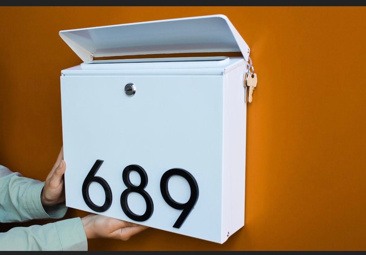 House Numbers Mailbox Wall Mounted Letterbox Name Plate for Postbox ...