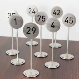 Stainless Steel Table Numbers - Reception Table Numbers - Elegant Table ...
