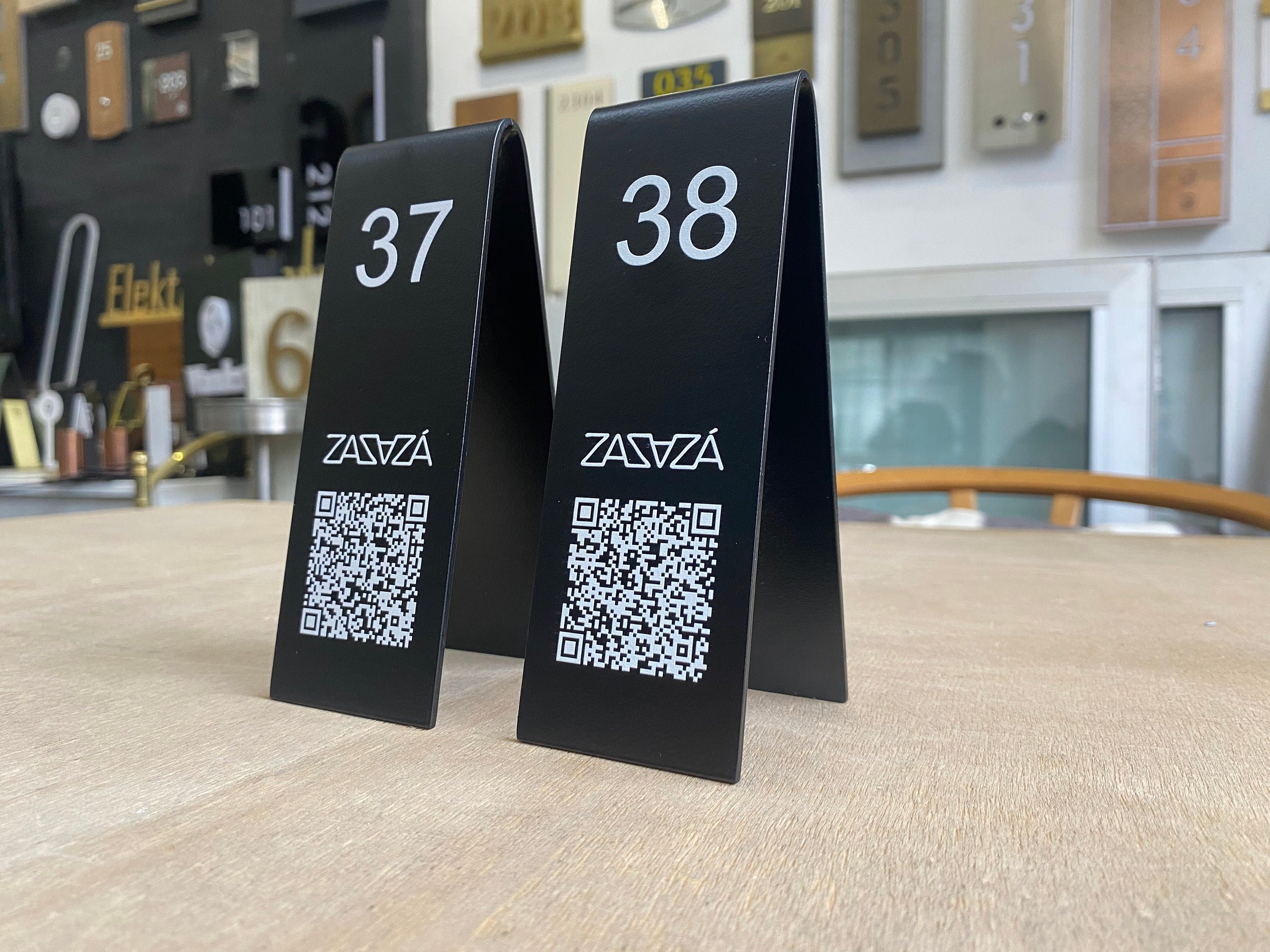 Table Numbers Sign QR Code Menu Table Sign Wedding Table Number Sign ...