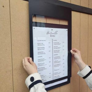 Wall Mounted Menu Box - Restaurant Menu Display Case for Cafe, Bistro ...