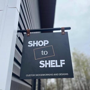 Custom Business Hanging Sign - Double Sided Storefront Sign - Logo Shop ...