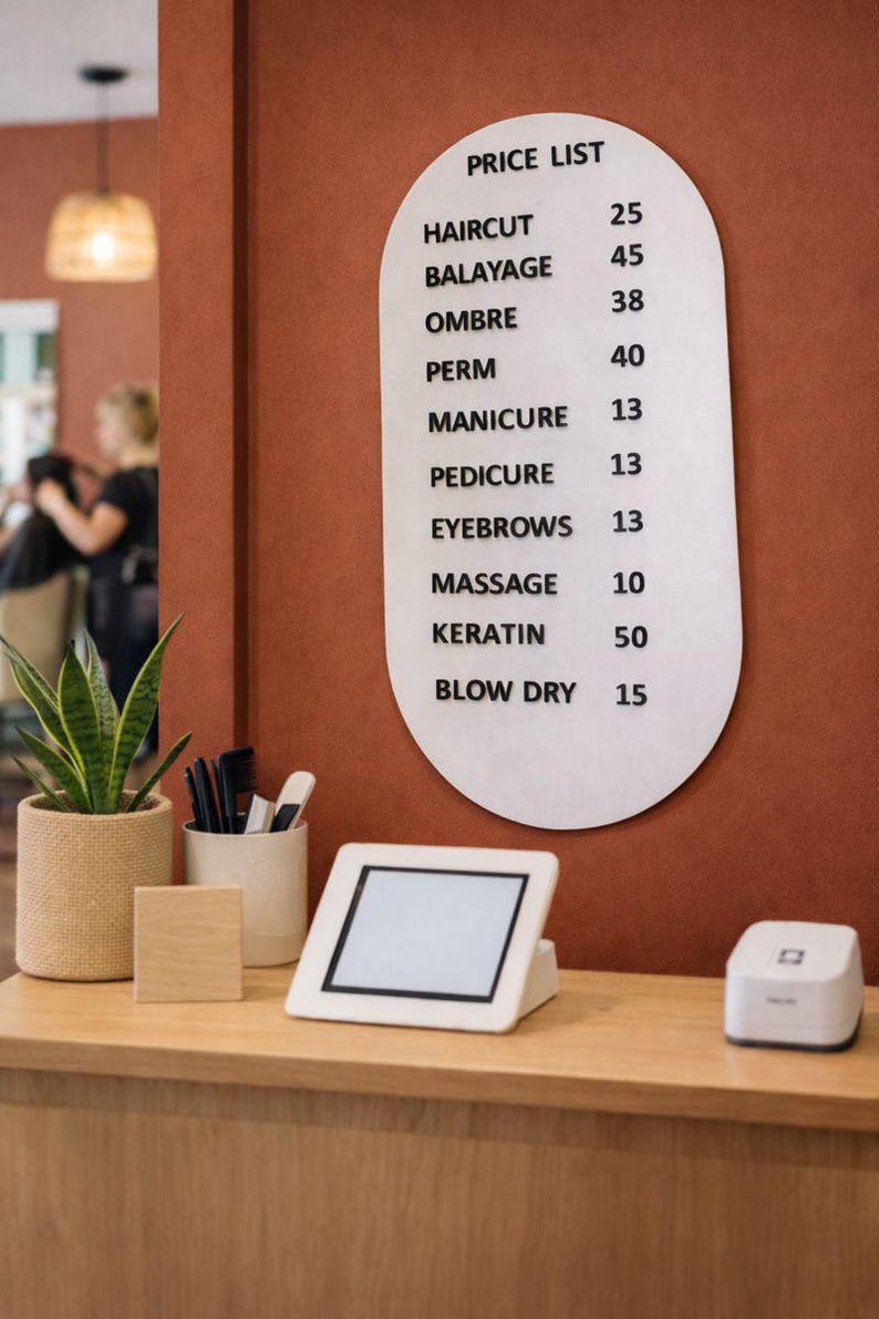 Wall Mounted Magnetic Menuboard Sign – Metal Changeable Menu Display ...