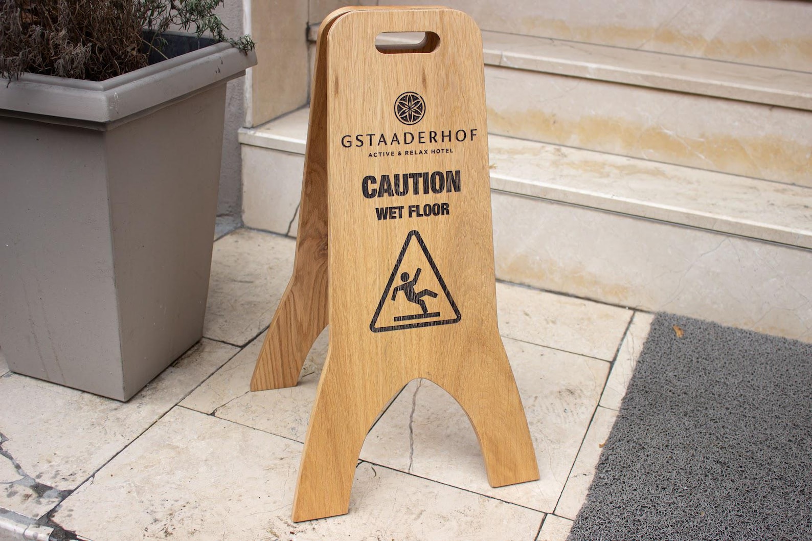 Caution Wet Floor Wood Sign - Business Safety Sign - Wet Floor Warning ...