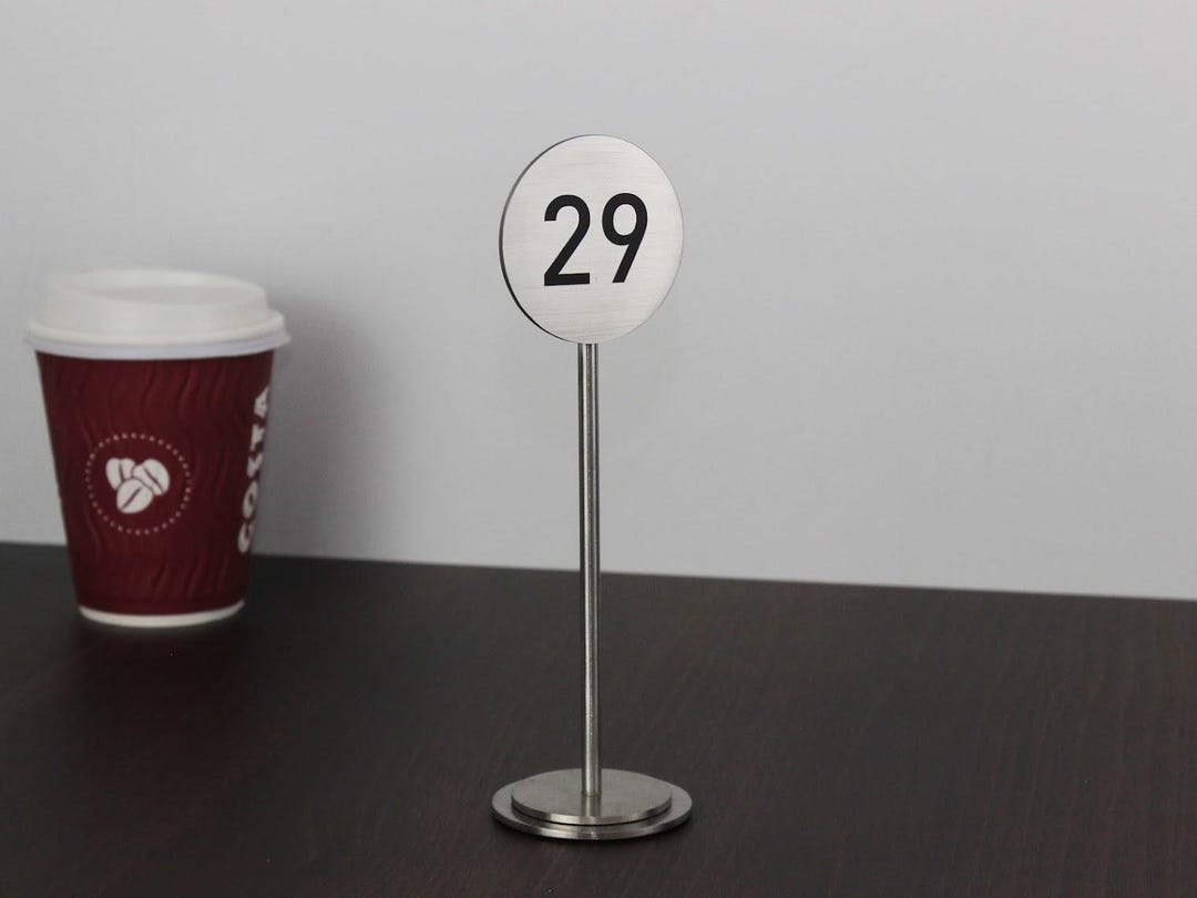 Stainless Steel Table Numbers - Reception Table Numbers - Elegant Table ...