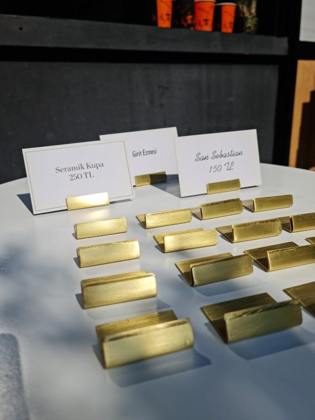 Modern Brass Business Card Holder Desk Card Holder Office Desktop Card ...