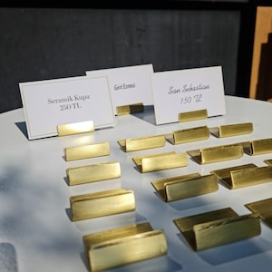 Modern Brass Business Card Holder Desk Card Holder Office Desktop Card ...