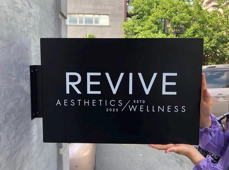 Customizable Aluminum Blade Sign: Double Sided, Wall Mounted - Etsy
