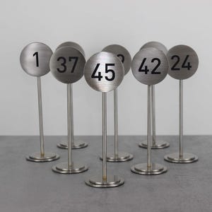 Stainless Steel Table Numbers - Reception Table Numbers - Elegant Table ...