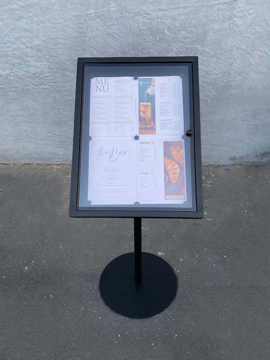 Restaurant Menu Board Outdoor Walkway Sign Sidewalk Acrylic Cover Menu ...