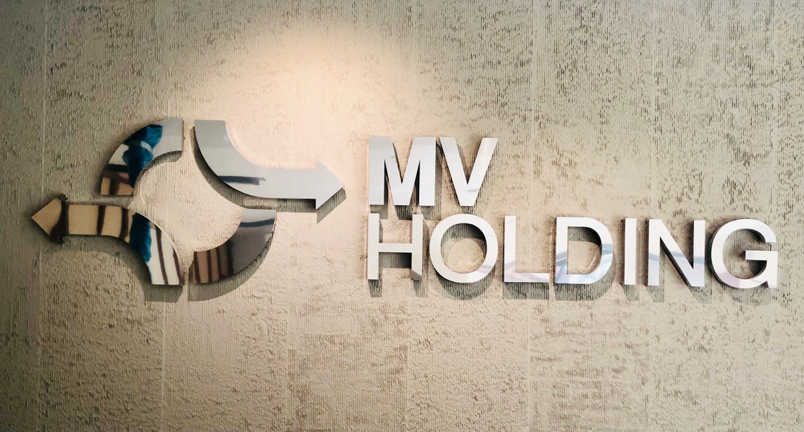 Illuminated Laser Cut 3D Sign custom Lobby Sign Small Office Sign ...