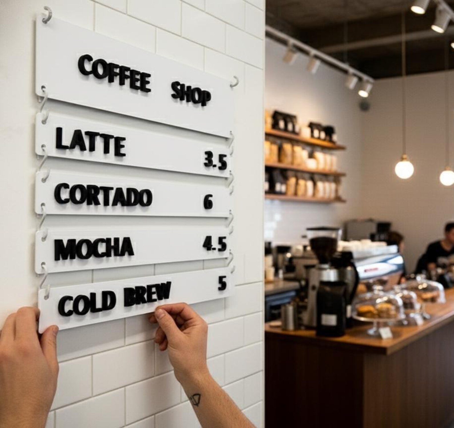 Wall Mounted Menu Board for Cafe & Restaurant - Interchangeable Letter ...